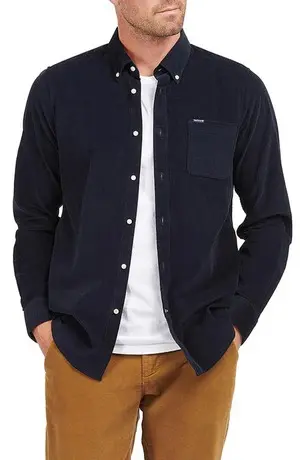 Barbour Ramsey Tailored Fit Corduroy Button-down Shirt - Navy