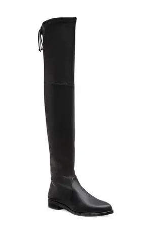 STUART WEITZMAN Stuart Weitzman Over-the-Knee Boots With Adjustable Ties Black Nappa Leather