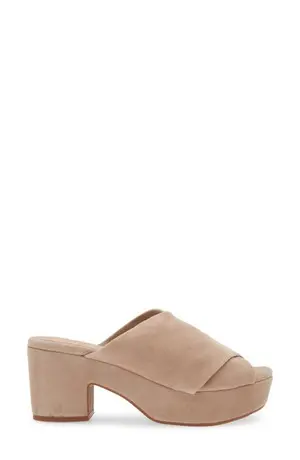 CHOCOLAT BLU Georgette Platform Slide Sandal - Latte Suede