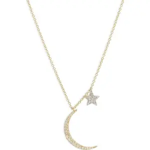 Meira T Moon & Star Diamond Pendant Necklace - Yellow