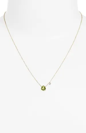 Meira T 14k Gold Peridot And Diamond Pendant Necklace