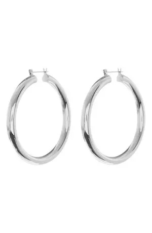 LUV AJ Amalfi Tube Hoop Earrings - Silver