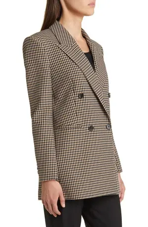 BOSS Jekira Houndstooth Double Breasted Blazer