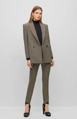 BOSS Jekira Houndstooth Double Breasted Blazer