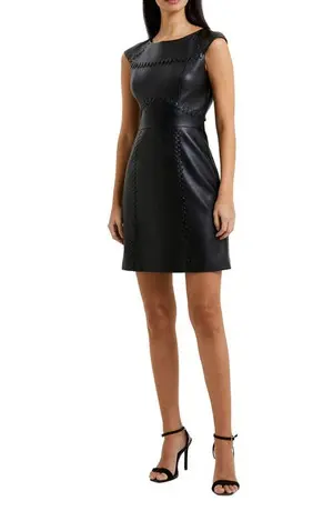 French Connection Crolenda Faux Leather Minidress - Black