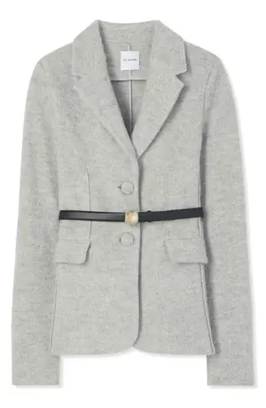 St. John Brushed Wool-blend Belted Jacket