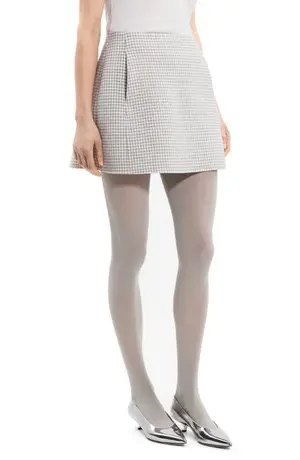 Theory Check Wool Miniskirt