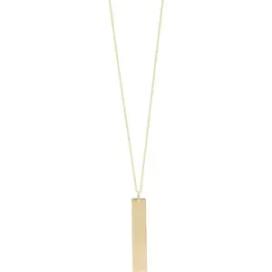 Bony Levy 14k Gold Engravable Bar Pendant Necklace
