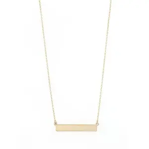 Bony Levy 14k Gold Engravable Bar Pendant Necklace - 14k Yellow Gold