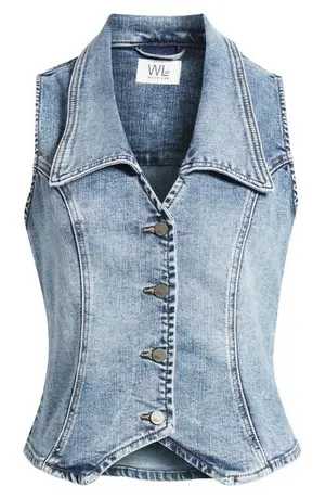 WASH LAB DENIM Willa Waistcoat - Clean Blue