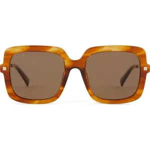 DIFF DIFF Sandra 54mm Polarized Square Sunglasses Brown