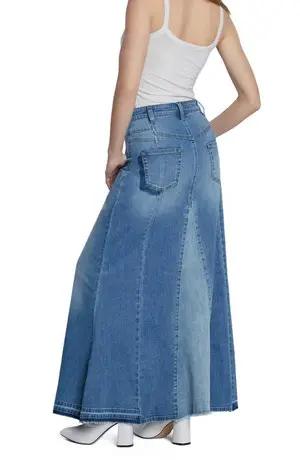 WASH LAB DENIM Bliss Flare Maxi Skirt - Spark Blue