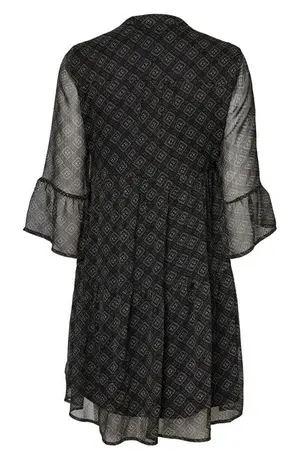 Vero Moda Geometric Print Bell Sleeve Minidress