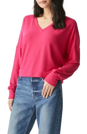 Michael Stars Vic Relaxed Brushed Jersey Top - Dark Voltage