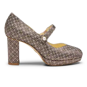 Sarah Flint Perfect Mary Jane Platform 85 - Plum Metallic Jacquard