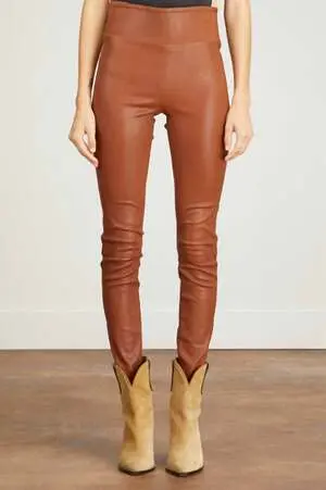 Sprwmn Ankle Legging In Dark Cognac - Brown