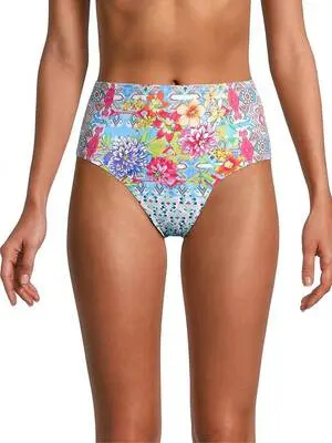 Johnny Was Pearce High Waist Bikini Bottom In - Multi