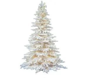 VICKERMAN 6.5' Flocked White Spruce Artificial Hristmastree W - One-color