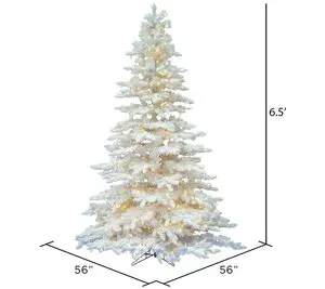VICKERMAN 6.5' Flocked White Spruce Artificial Hristmastree W