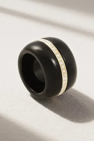 BY PARIAH Pebble Onyx And Diamond Ring - Black