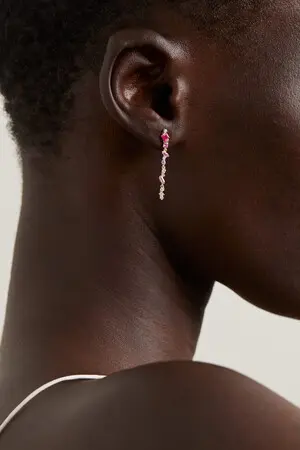SUZANNE KALAN 18-karat Sapphire And Diamond Drop Earrings