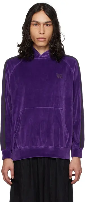 Needles NEEDLES Purple Embroidered Hoodie - C-purple