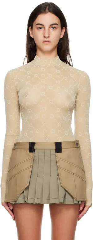 MARINE SERRE Marine Serre Beige Moonogram Turtleneck - Bg10