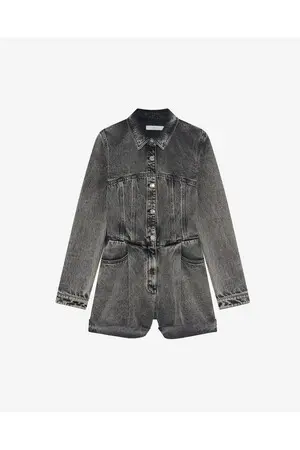 IRO PARIS Tilli Faded Denim Playsuit