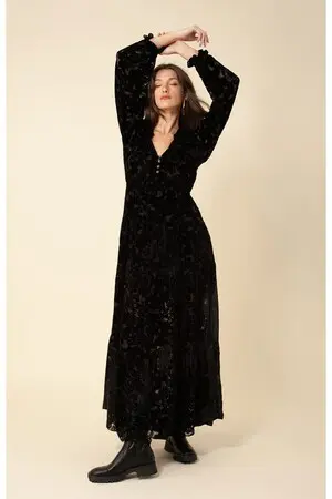 Hale Bob Lina Velvet Burnout Maxi Dress