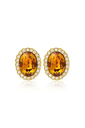 KENNETH JAY LANE Oval Clip On Earrings - Lime