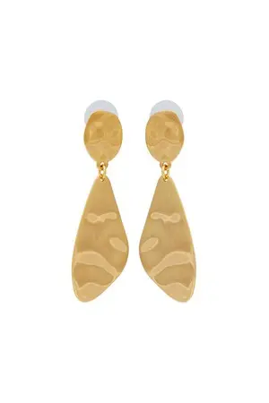 KENNETH JAY LANE Textured Pierced Drop Earrings - Gold