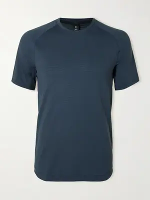 Lululemon License To Train Striped Stretch Recycled-jersey T-shirt - Blue