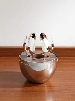 Christofle Mood Coffee Set Of Six -plated Espresso Spoons With Case - Silver
