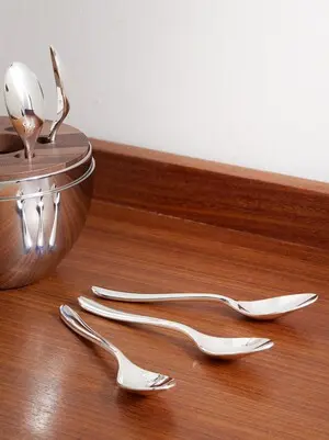 Christofle Mood Coffee Set Of Six -plated Espresso Spoons With Case