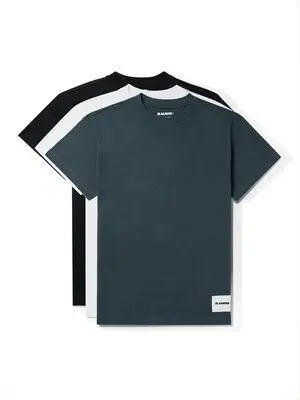 JIL SANDER Jil Sander - Set Of Three Organic Cotton-Jersey T-Shirts - Men - Blue - XS Multi