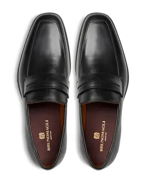 Bruno Magli Leather Penny Loafers - Black