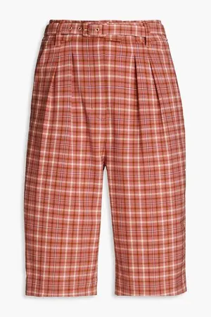 Zimmermann Checked Jacquard Pleated Shorts