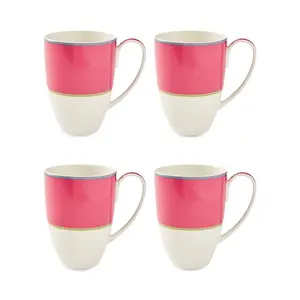 SPODE Calypso 17 Oz. Mugs, Set Of 4 - Pink