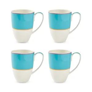 SPODE Calypso 17 Oz. Mugs, Set Of 4 - Turquoise