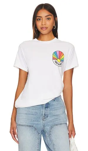 FREE & EASY Spectrum Short Sleeve Tee In White