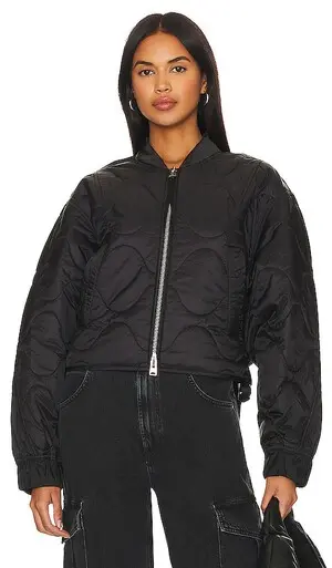 AGOLDE X Shoreditch Ski Club Iona Quilted Jacket - Black