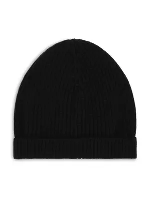 Dolce & Gabbana Logo-plaque Ribbed Beanie - Black