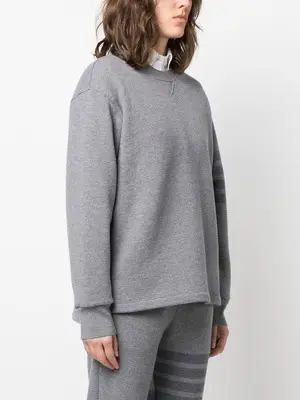 Thom Browne Stripe-detail Knit Jumper - Grey