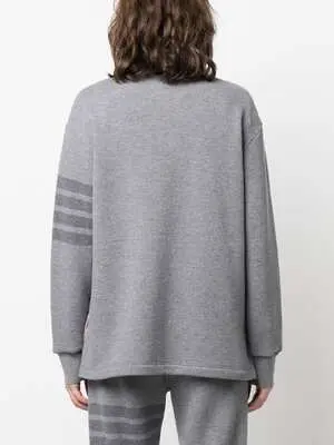 Thom Browne Stripe-detail Knit Jumper - Grey