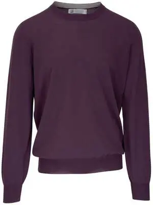 Brunello Cucinelli Crew-neck Virgin-wool Jumper - Purple