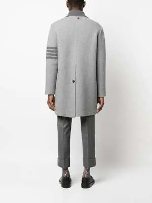 Thom Browne Stripe-trim Single-breasted Coat