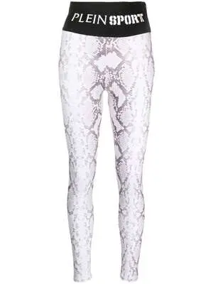 PLEIN SPORT Snake-print Cotton Leggings