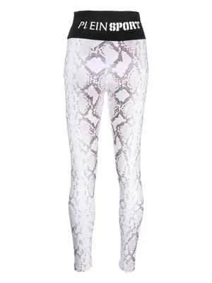 PLEIN SPORT Snake-print Cotton Leggings