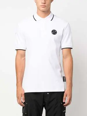 PLEIN SPORT Ss Logo-patch Cotton Polo Shirt
