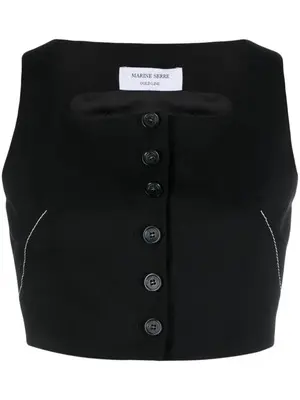 MARINE SERRE Tailoring Bustier Cropped Waistcoat